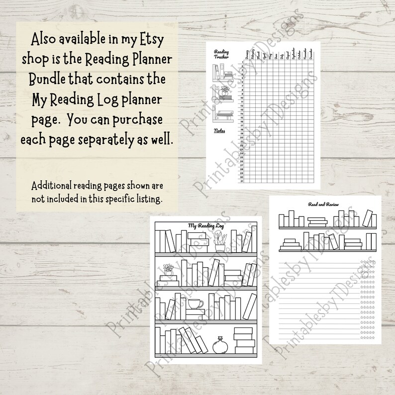 My Reading Log PDF Reading Tracker Printable Planner - Etsy