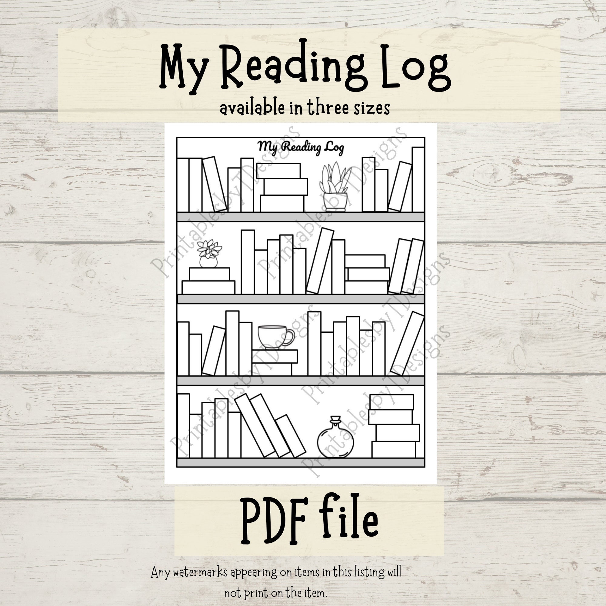 My Reading Log PDF, Reading Tracker Printable, Planner Printable ...