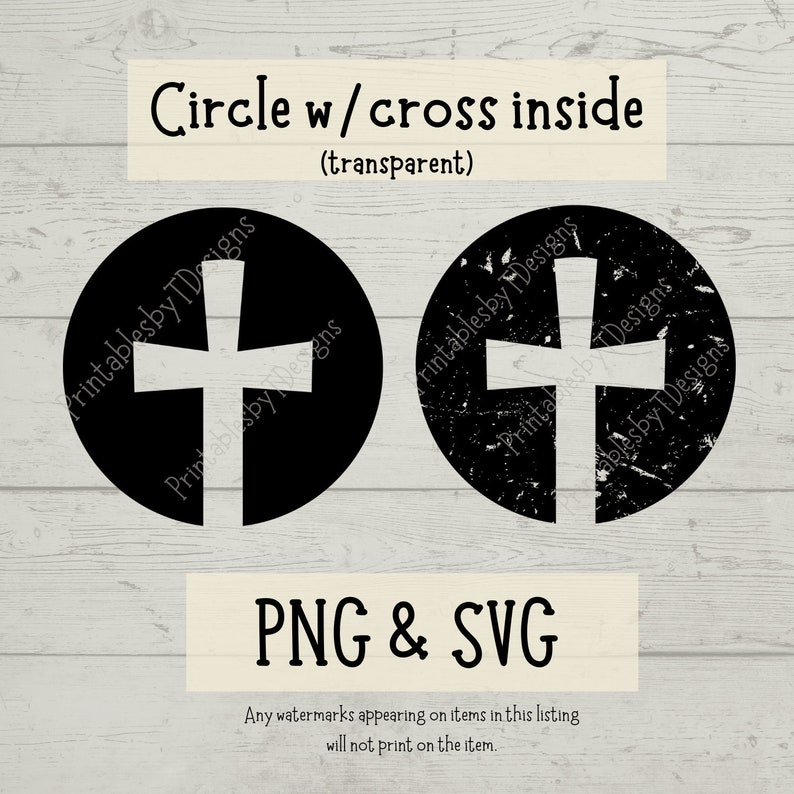 Circle With Cross SVG, Distressed Texture, Christian Svg, Religious PNG ...