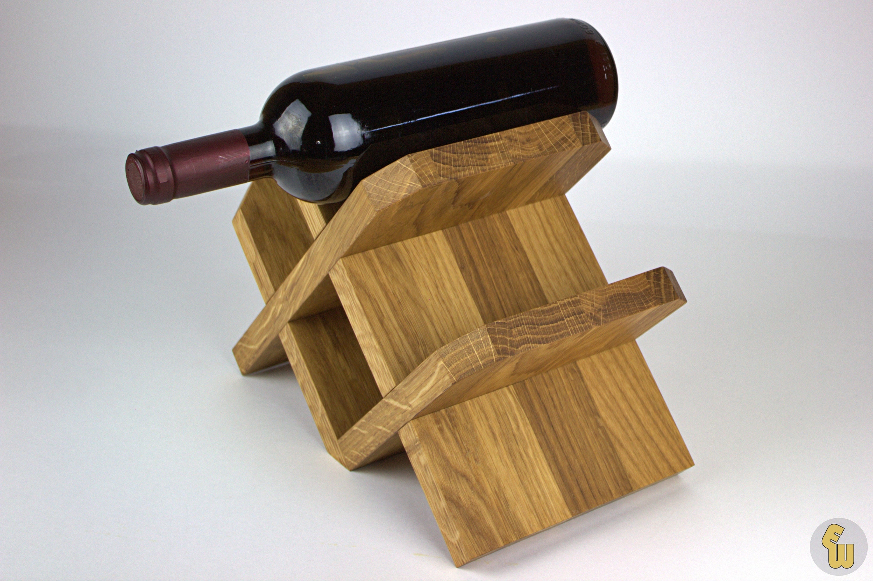 Wood Wine Holder, Oak Wine Storage, Wine Bottle Holder, Wood Wine Rack ...
