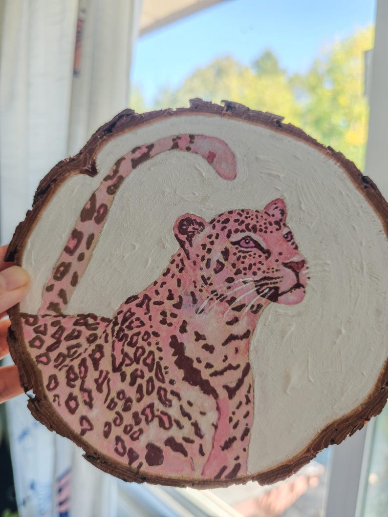 Hand-painted Wooden Wall Art | 16x16 Cm | Corgi, Line Dog, Leopard ...