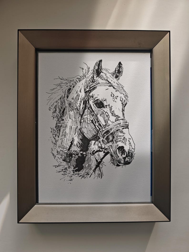 Dog Cat Horse Line Art Wall Art, Pet Lover Gift, – Hand-drawn Painting ...