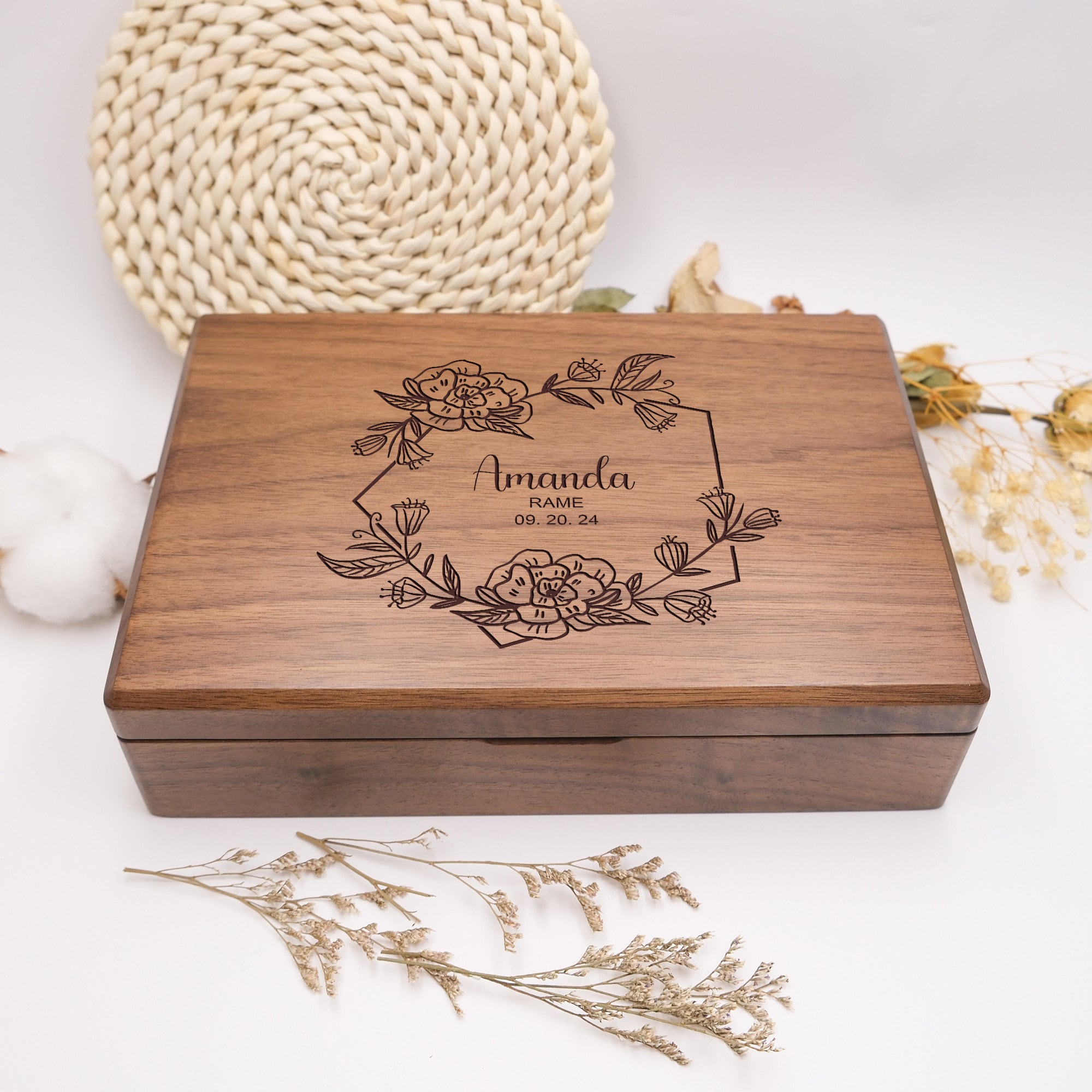 Personalized Wooden Jewelry Box, Personalized Name Jewelry Box, Women ...