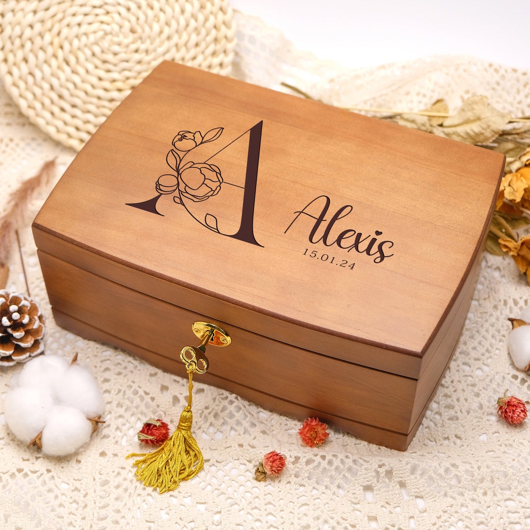 Personalized Wooden Jewelry Box, Customized Retro Jewelry Box ...