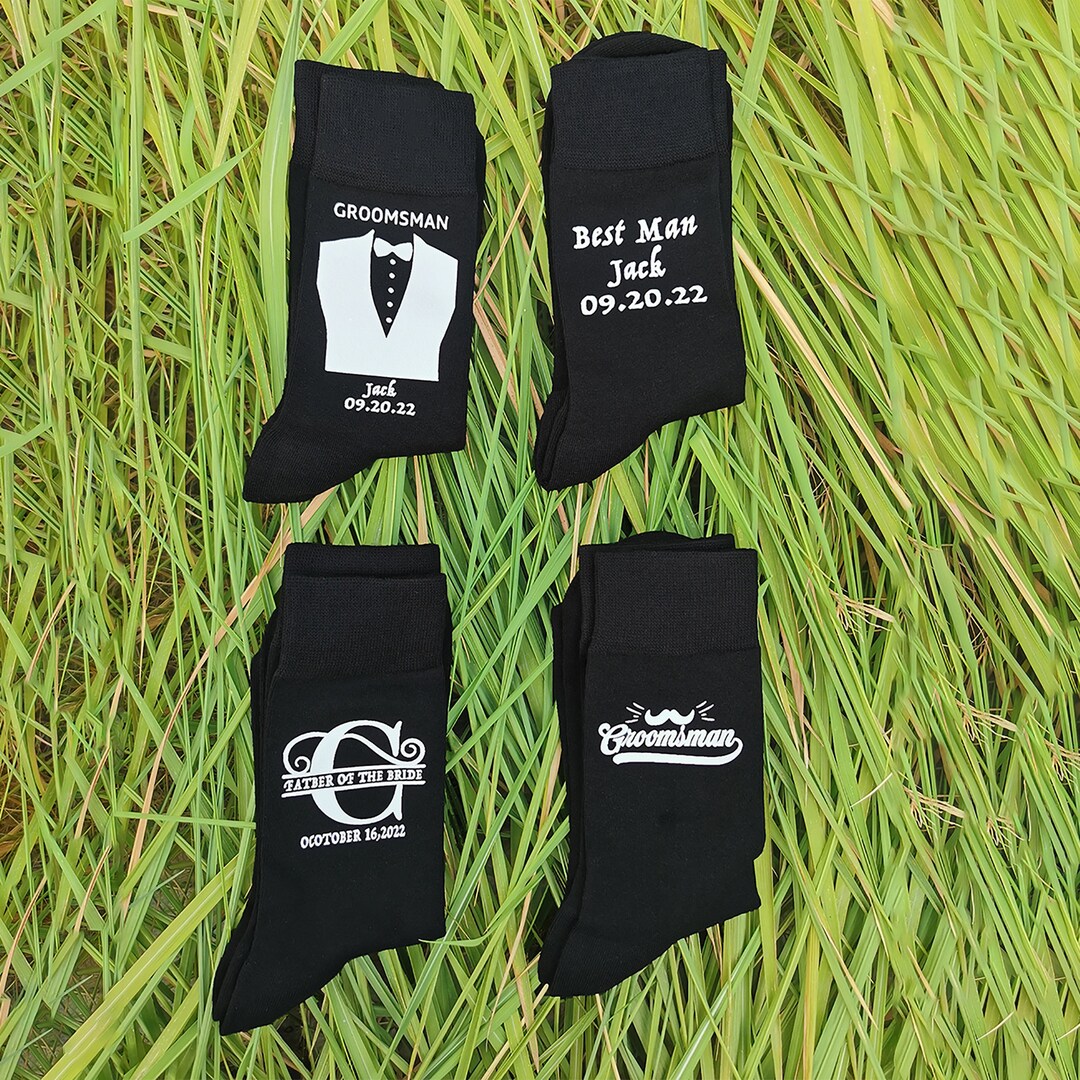 Custom Groomsmen Socks for the Wedding Party, Personalized Wedding ...
