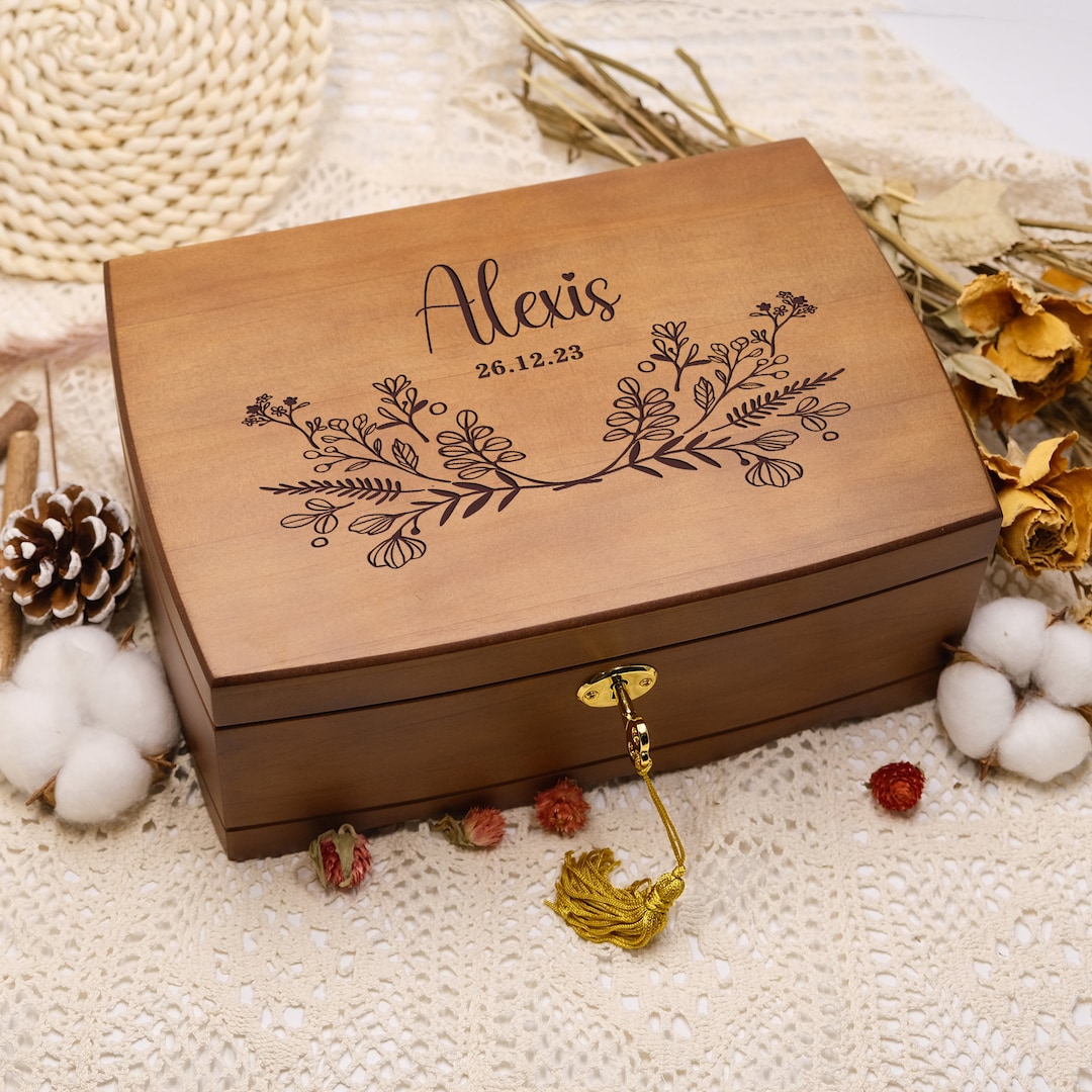 Personalized Wooden Jewelry Box, Customized Retro Jewelry Box ...
