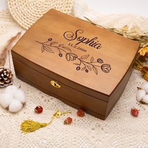 Personalized Wooden Jewelry Box, Customized Retro Jewelry Box ...