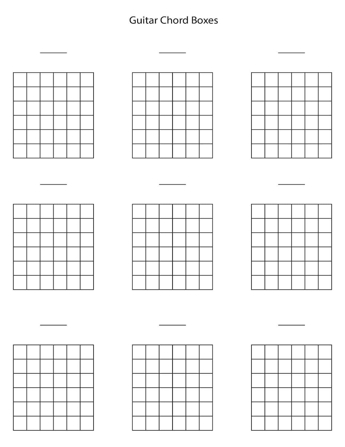 7 String Blank Guitar Chord Diagrams in 11x8.5 and A4 Sizes - Etsy Israel