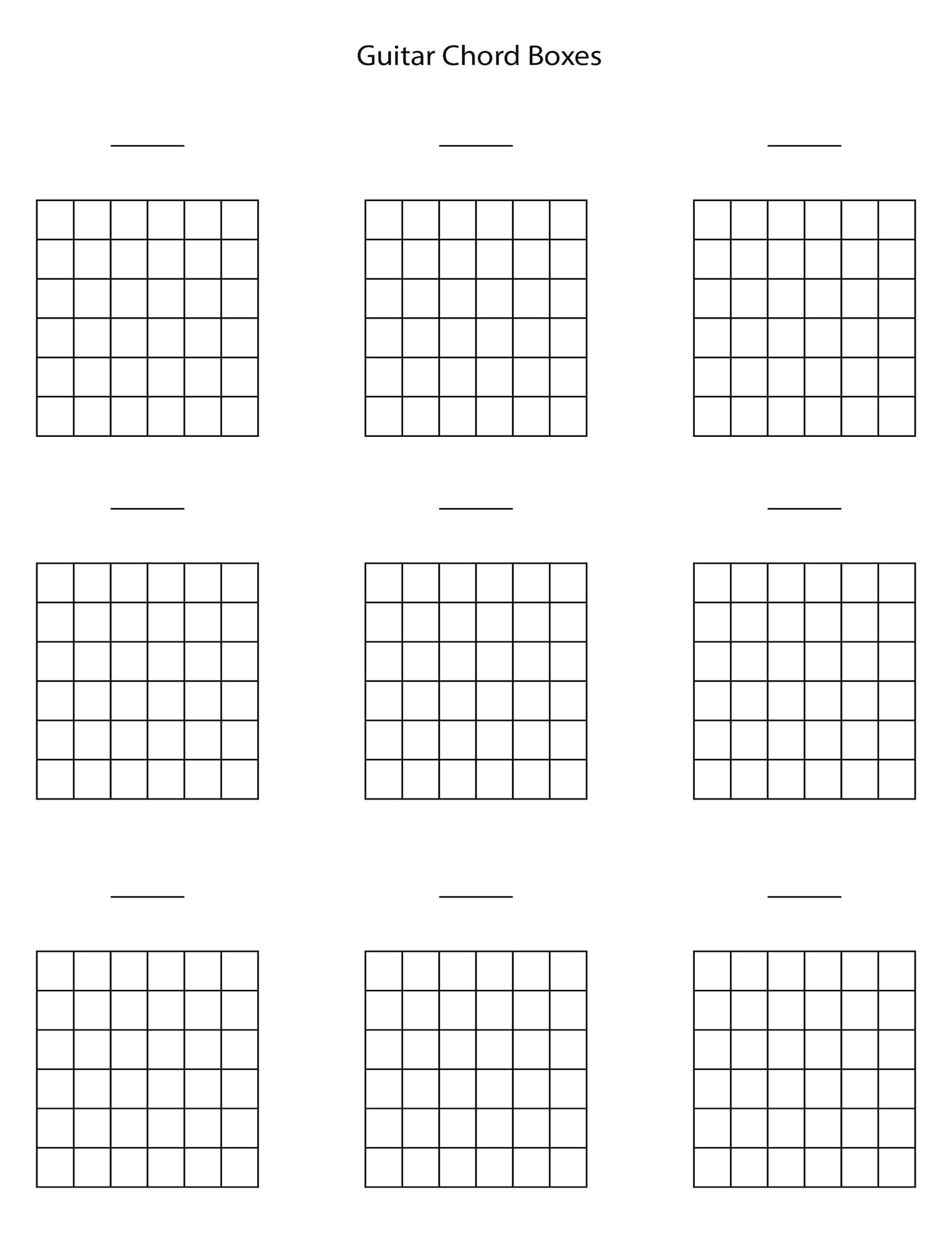 7 String Blank Guitar Chord Diagrams in 11x8.5 and A4 Sizes - Etsy