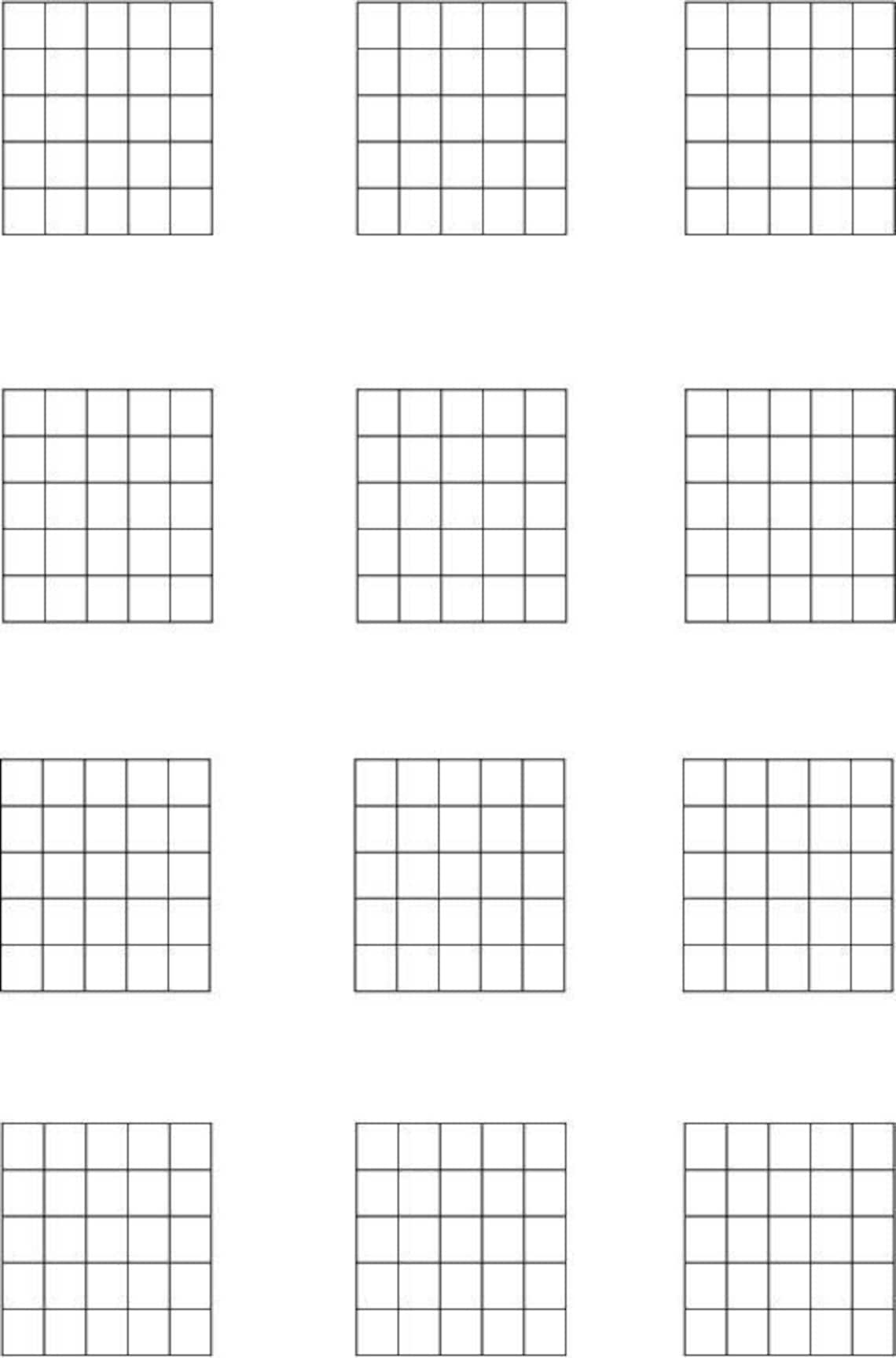 Printable Blank Guitar Chords Chart, 12 Blank Chord Boxes Vertical, 8 ...