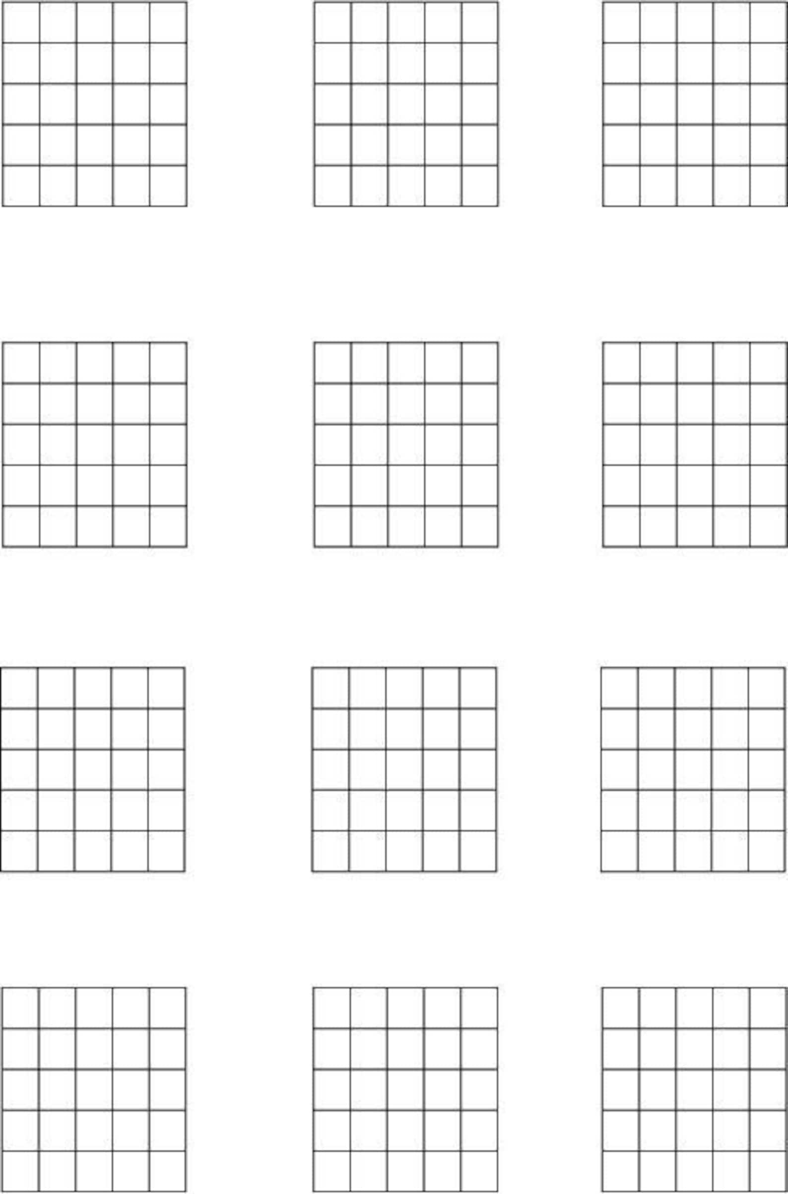 Printable Blank Guitar Chords Chart, 12 Blank Chord Boxes Vertical, 8 ...