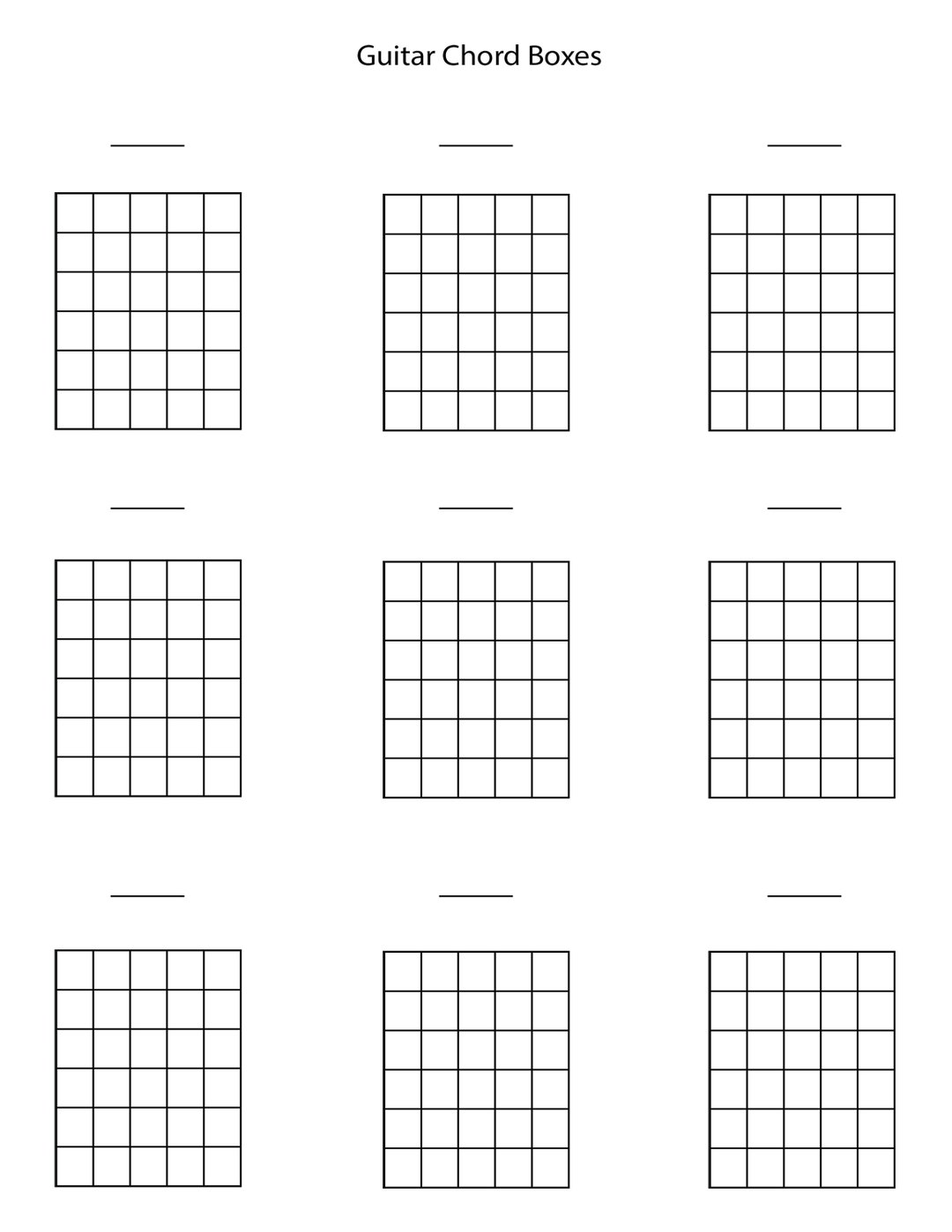 Fretboard & Chord Box Chart Diagrams. Six String Guitars. Songwriting ...