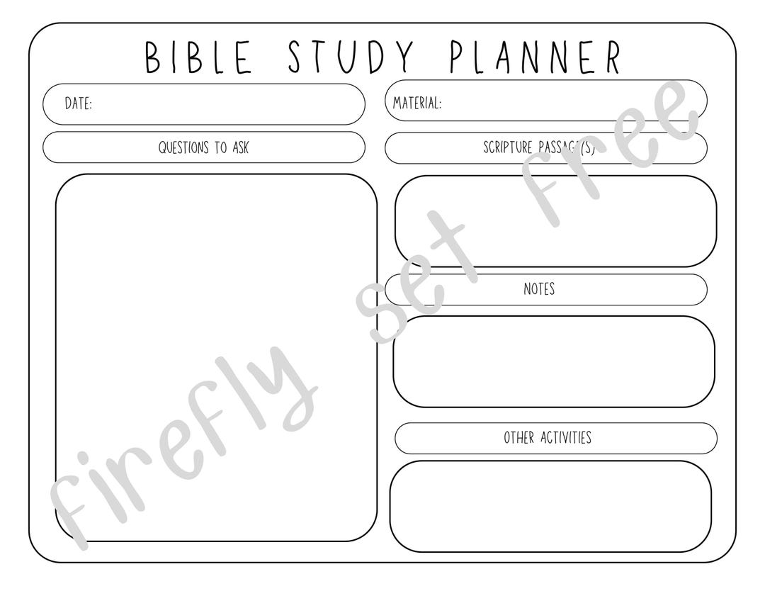 Bible Study Planning Digital Printer Friendly Printables *no Physical ...