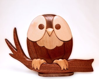 Owl Intarsia | Etsy