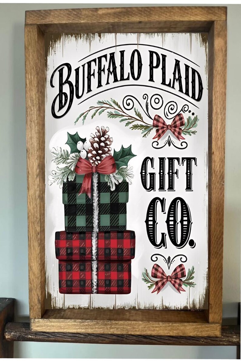 Buffalo Plaid Farmhouse Sign - Etsy