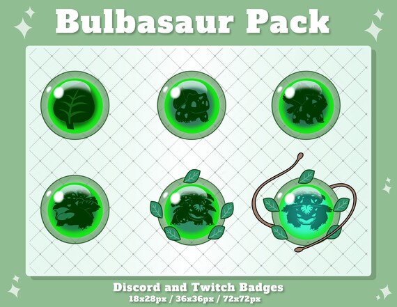 Bulbasaur 6x Sub Badges Pokemon Sub Badge Bulbasaur Badges - Etsy
