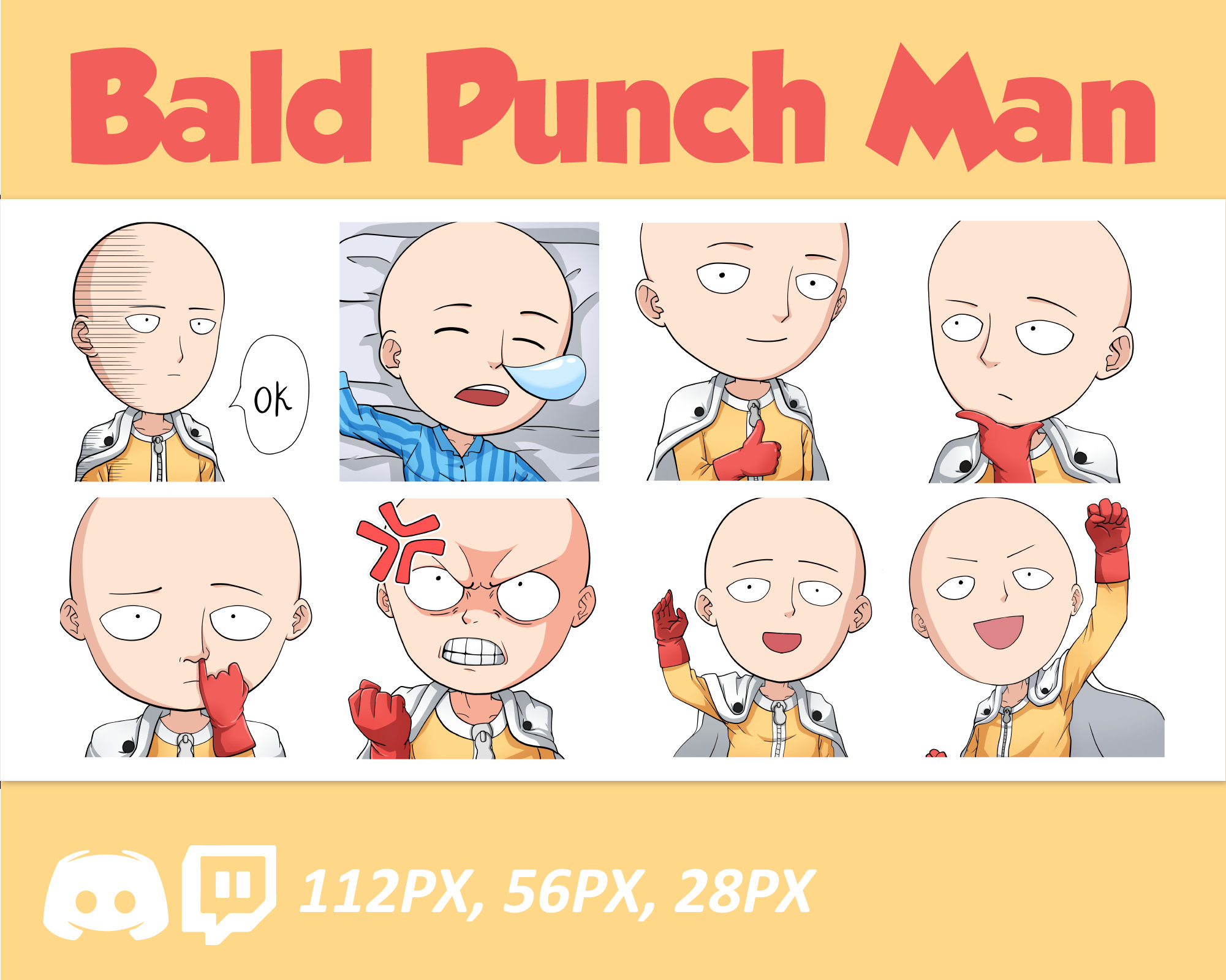 Anime Emotes, Punch Hero Emotes, Twitch Emotes, Manga Cartoon Cute ...