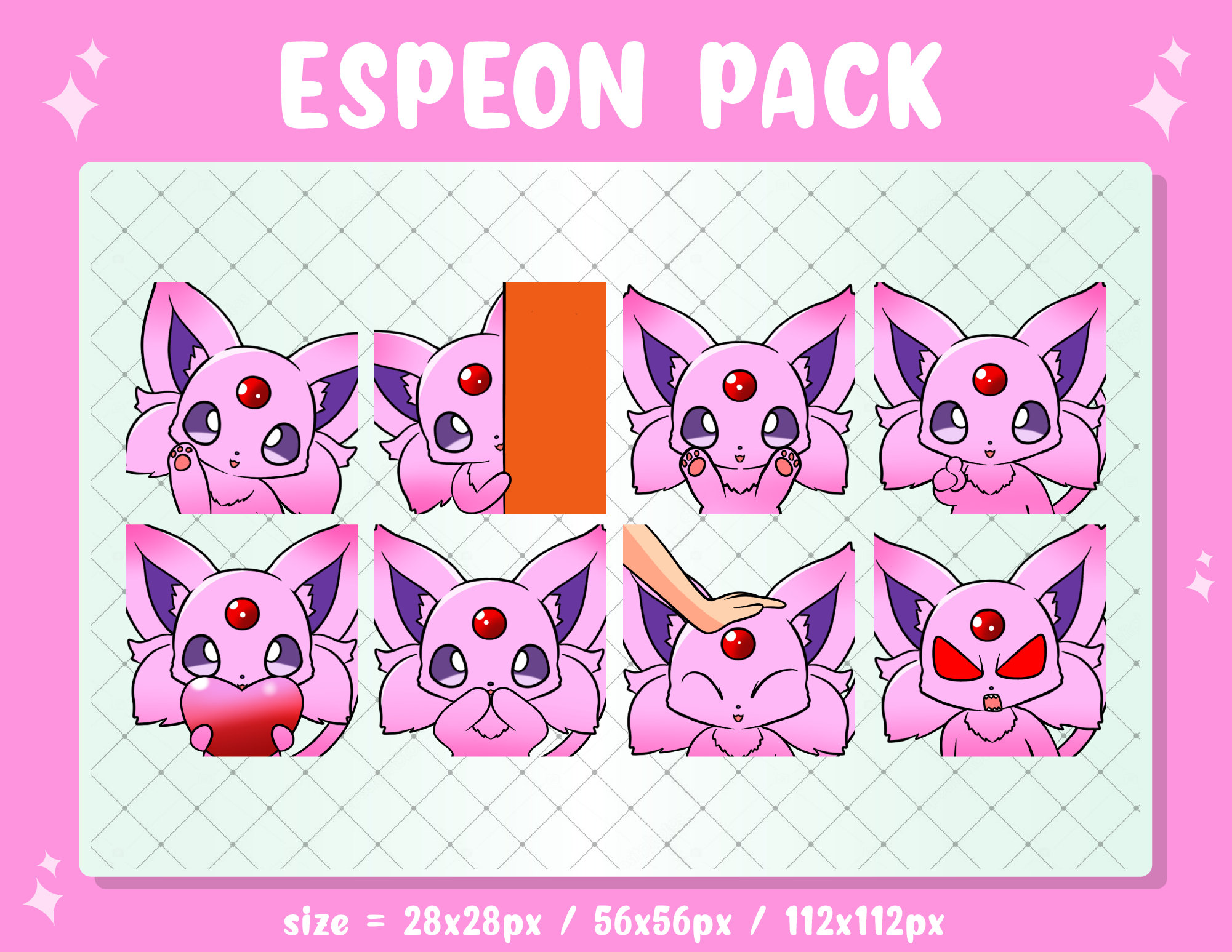 Espeon Twitch Emotes Bundle, Espeon Emotes Pack, Pokemon Discord Emotes ...