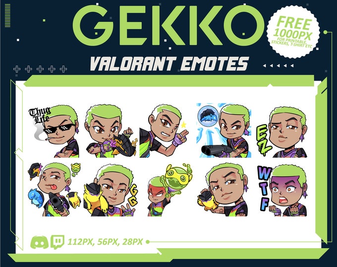ANIMATED Gekko Valorant Emote for Twitch or Discord Streamers, Valorant ...