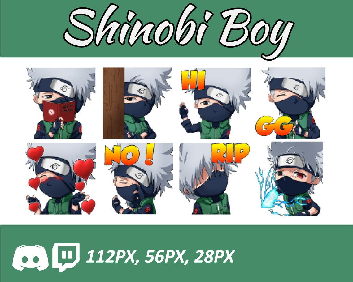 Anime Emotes, Chibi Ninja Emotes, Twitch Emotes, Manga Cartoon Cute ...
