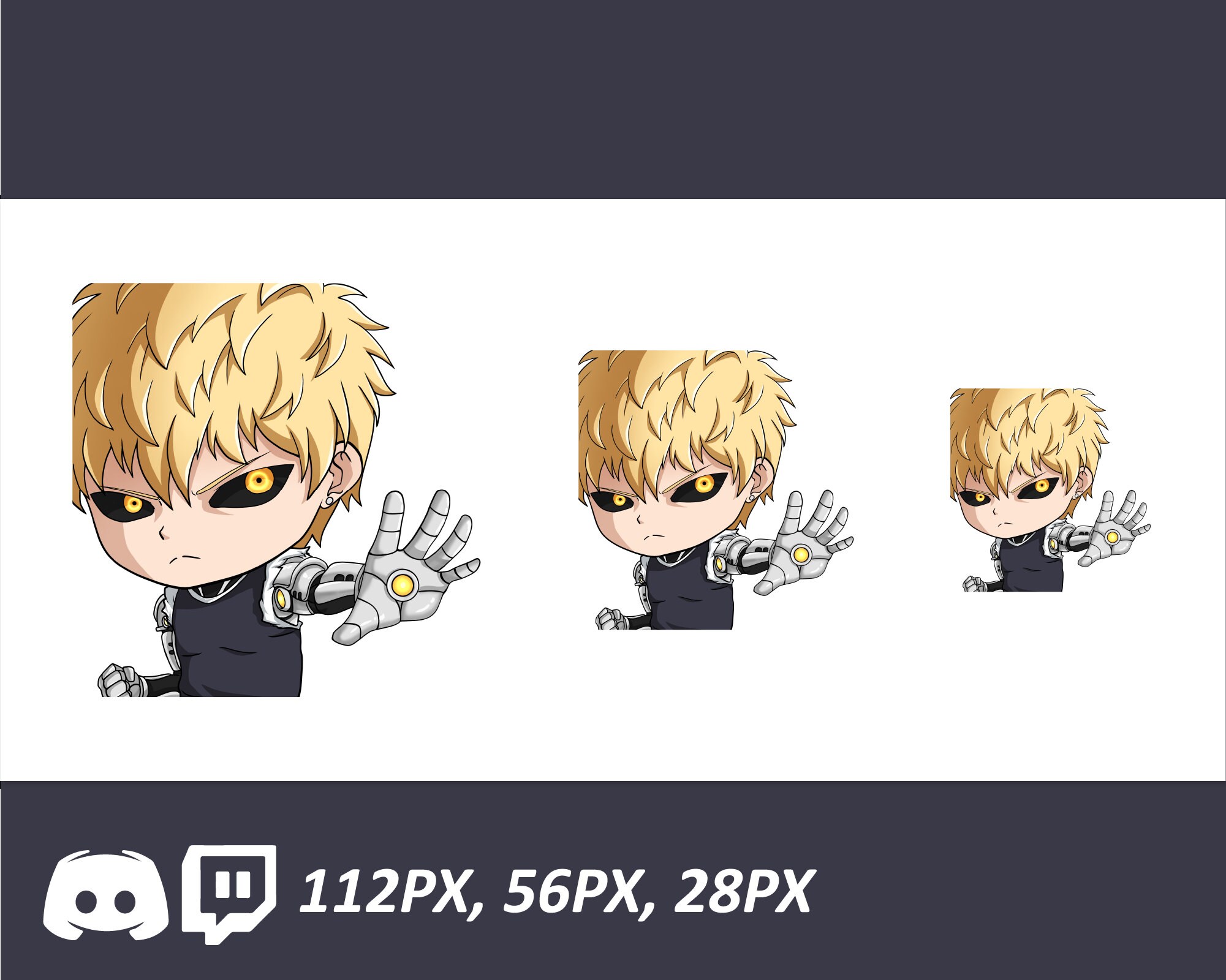 Anime Emotes, Cyborg Punch Hero Emotes, Twitch Emotes, Manga Cartoon ...