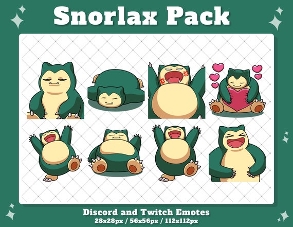 Snorlax Twitch Emotes Bundle Snorlax Pack Pokemon Discord | Etsy