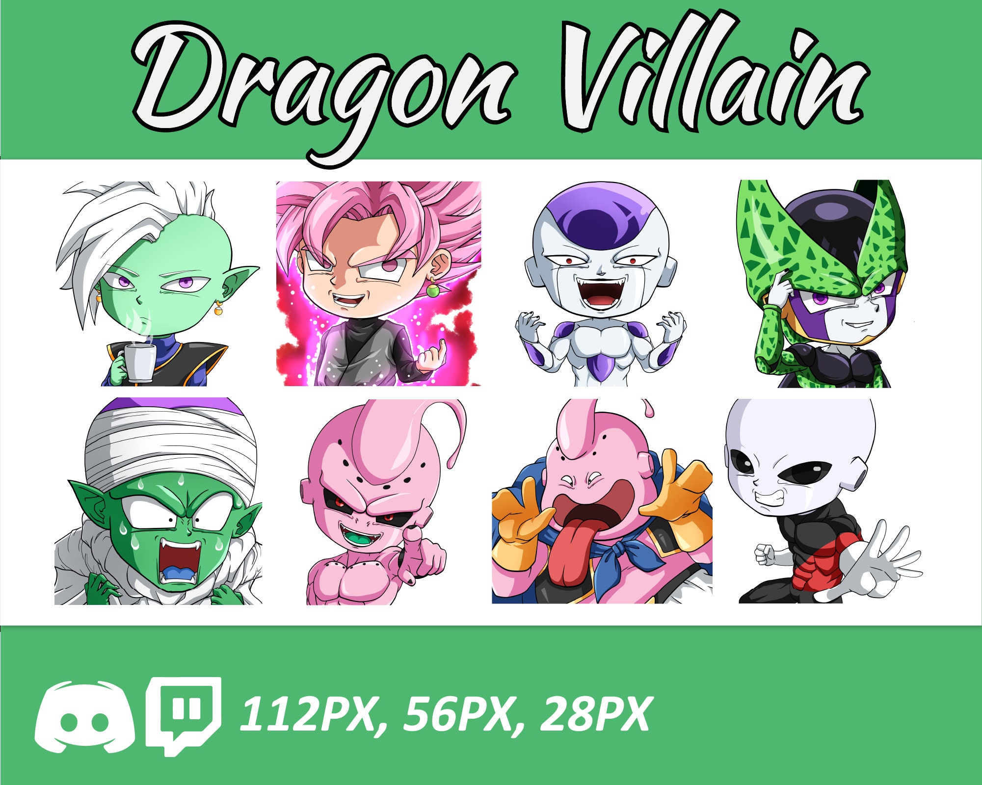 Anime Emotes, Dragon Villain Emotes, Twitch Emotes, Manga Cartoon Cute ...