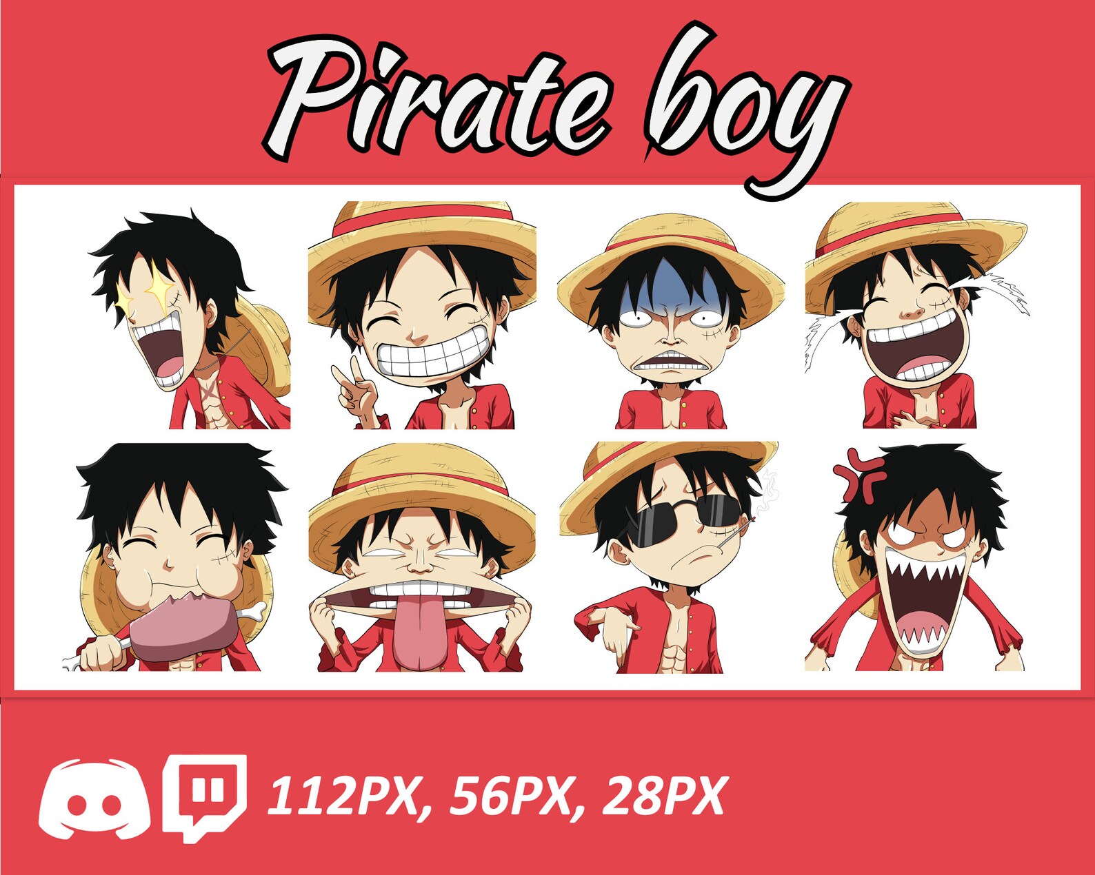 Anime Emotes, Chibi Pirates Emotes, Twitch Emotes, Manga Cartoon Cute ...