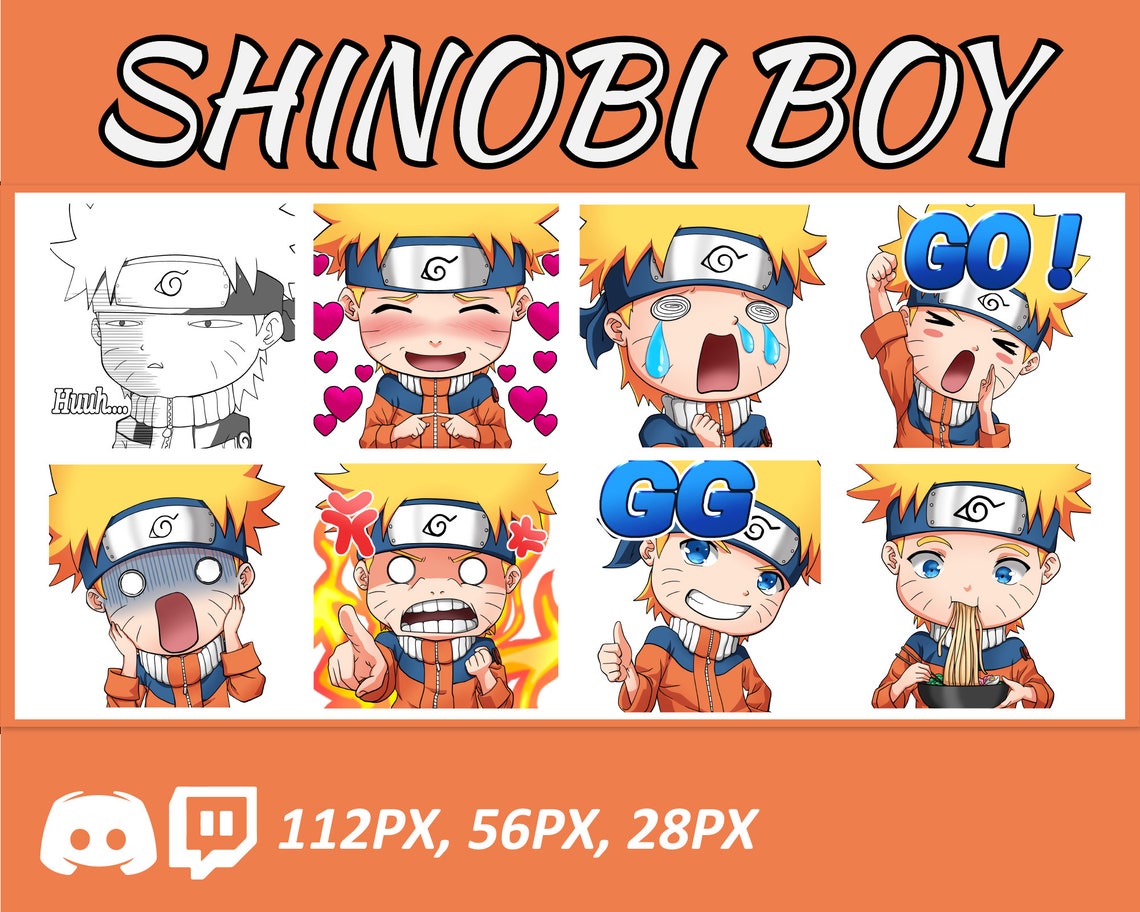 Anime Emotes, Chibi Ninja Emotes, Twitch Emotes, Manga Cartoon Cute ...