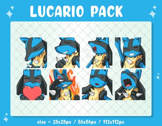 Lucario Emotes Lucario Pokemon Twitch Emotes Lucario | Etsy