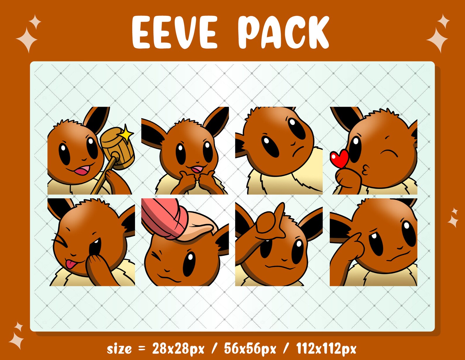 Eevee Emotes, Eevee Pokemon Twitch Emotes, Eevee Pokemon, Eevee Discord ...