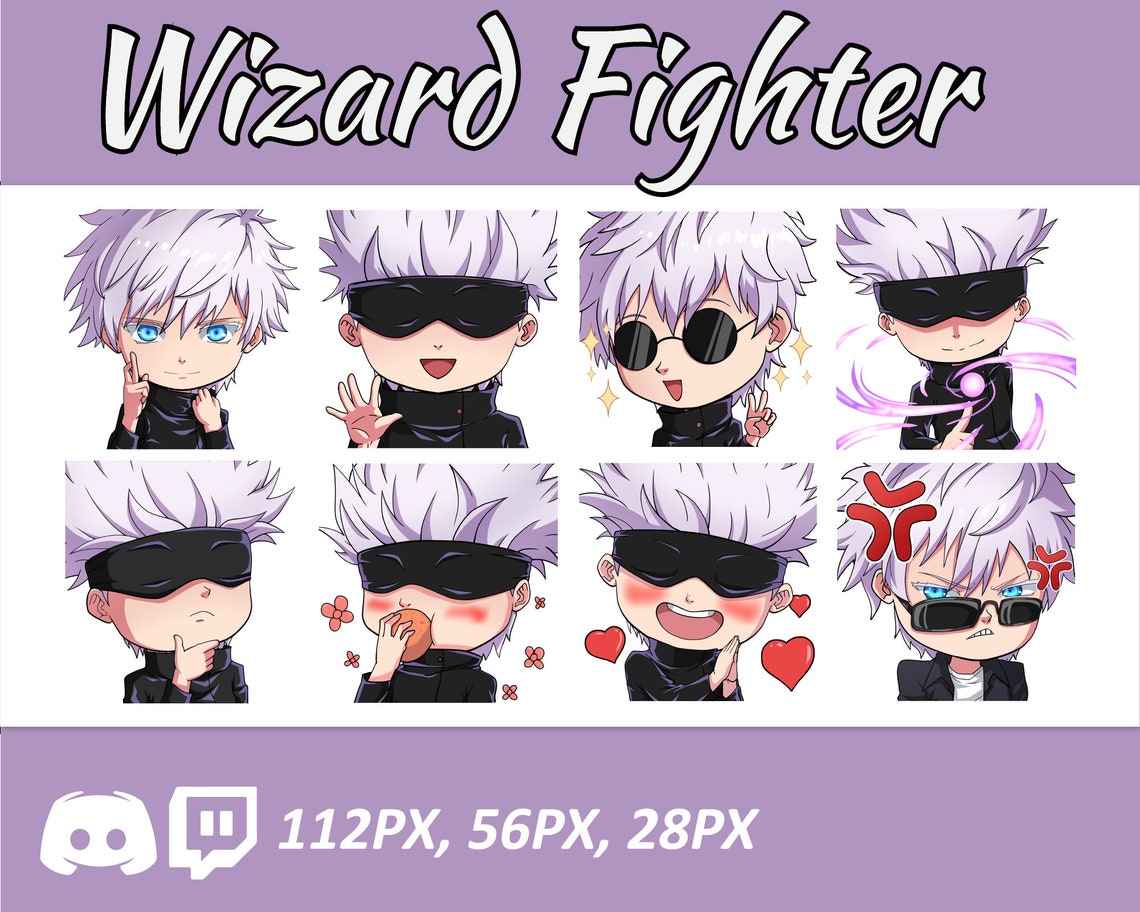 Anime Emotes, Chibi Wizard Fighter Emotes, Twitch Emotes, Manga Cartoon ...