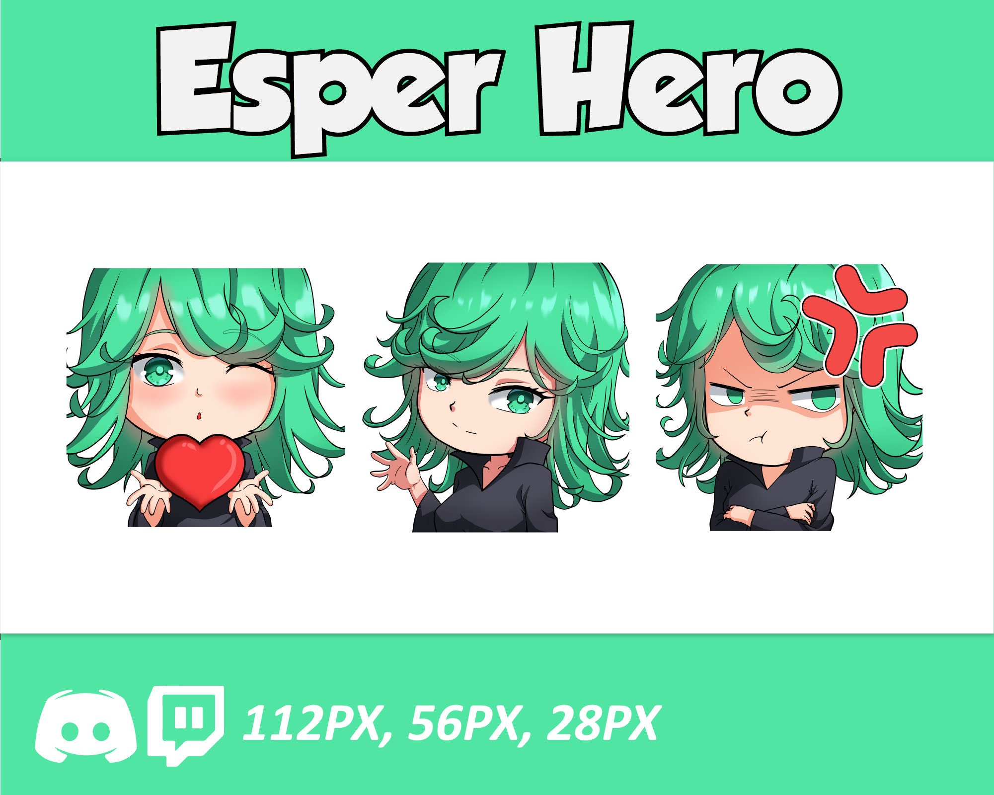 Anime Emotes, Esper Punch Hero Emotes, Twitch Emotes, Manga Cartoon ...
