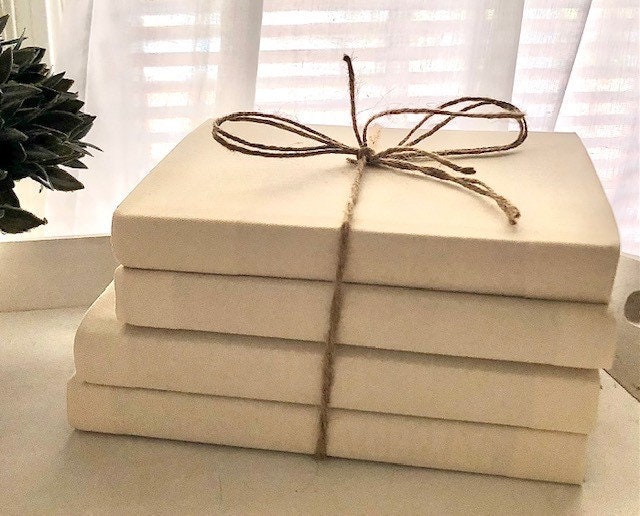 Linen Stacked Books - Etsy