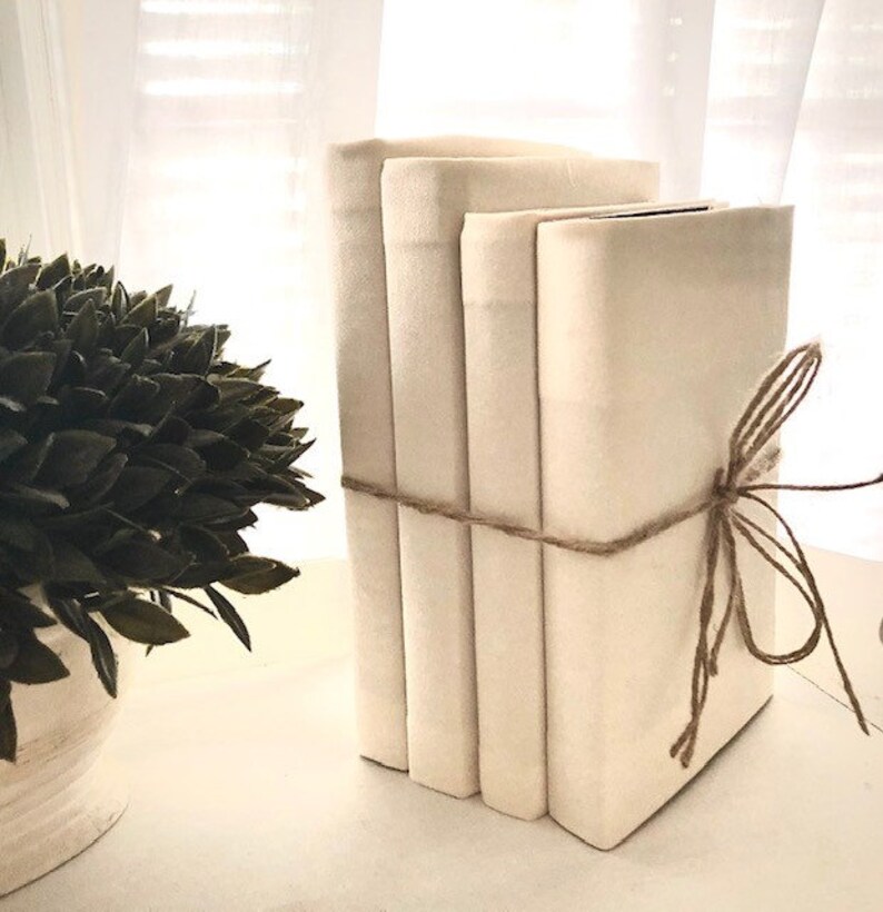 Linen Stacked Books - Etsy