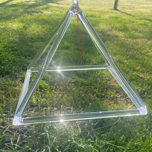 10” Clear Quartz Crystal Singing Pyramid Sound Vibration Musical ...