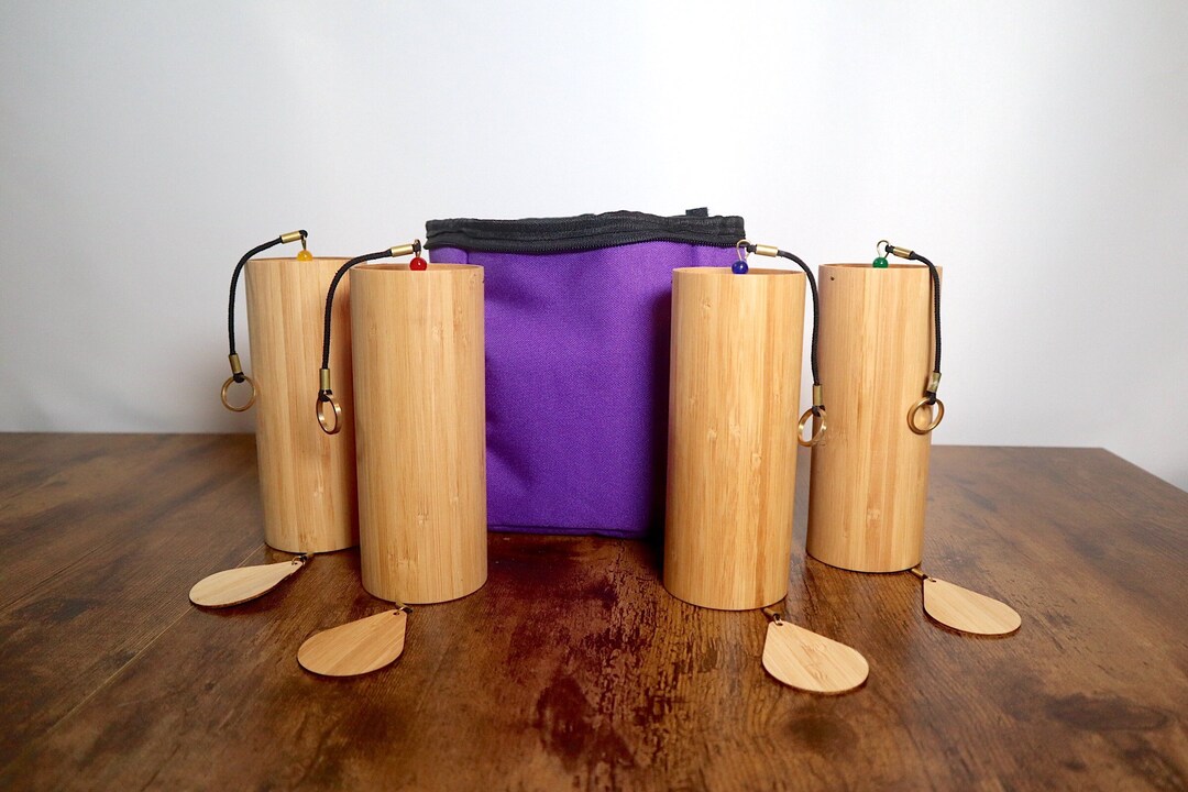 Melody Chimes With Protective Carry Case - 4pc Set of Chimes With Case ...
