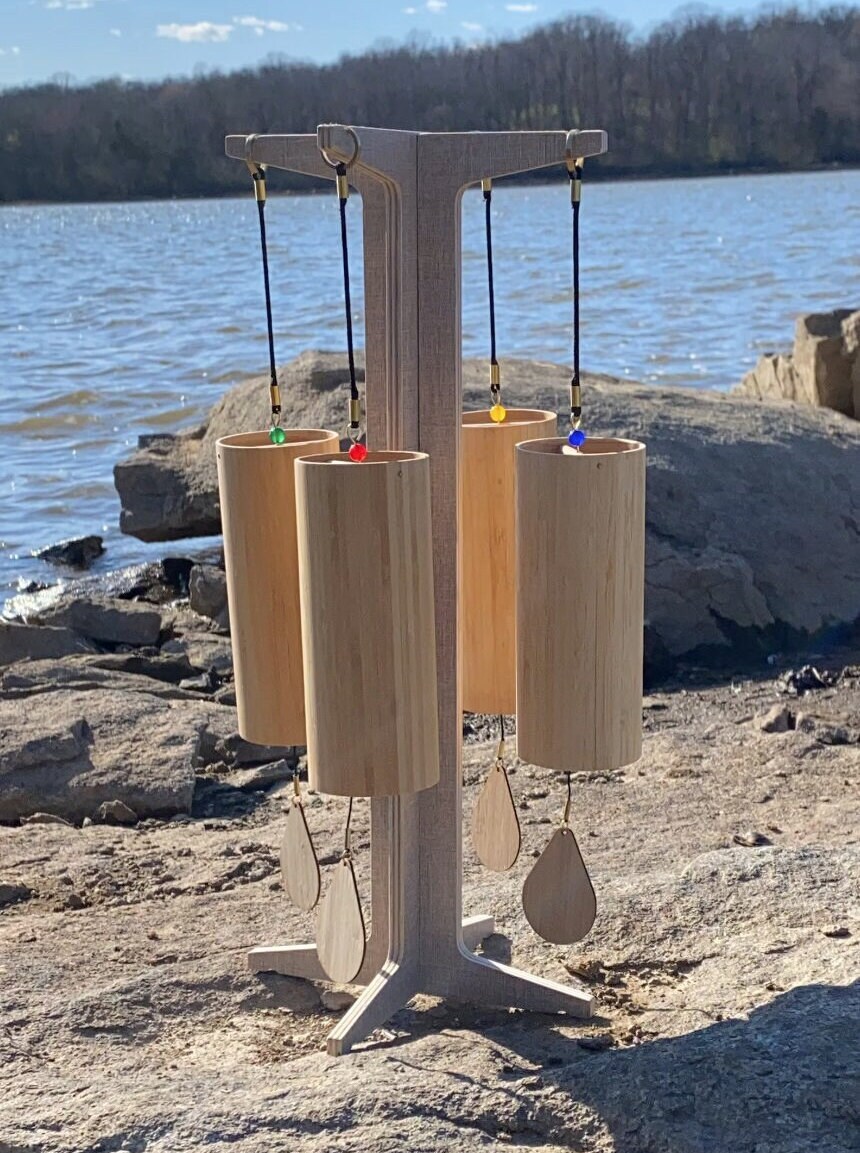 Melody Chimes With Protective Carry Case - 4pc Set of Chimes With Case ...