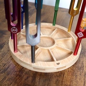 Tuning Fork Holder - 10pc Holder With Tumbled Gemstone - Professionally ...