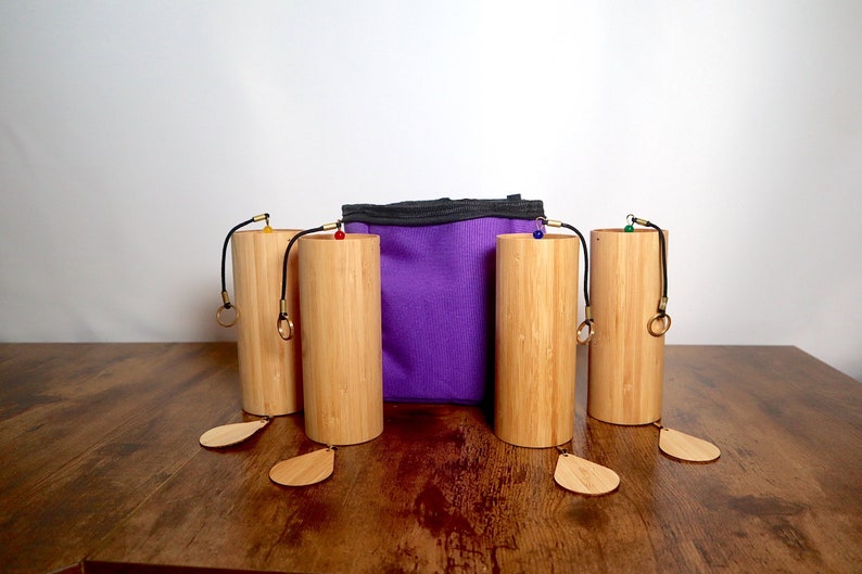 Melody Chimes With Protective Carry Case - 4pc Set of Chimes With Case ...