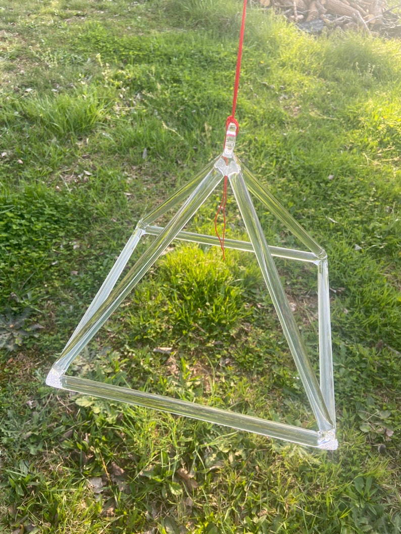10” Clear Quartz Crystal Singing Pyramid Sound Vibration Musical ...