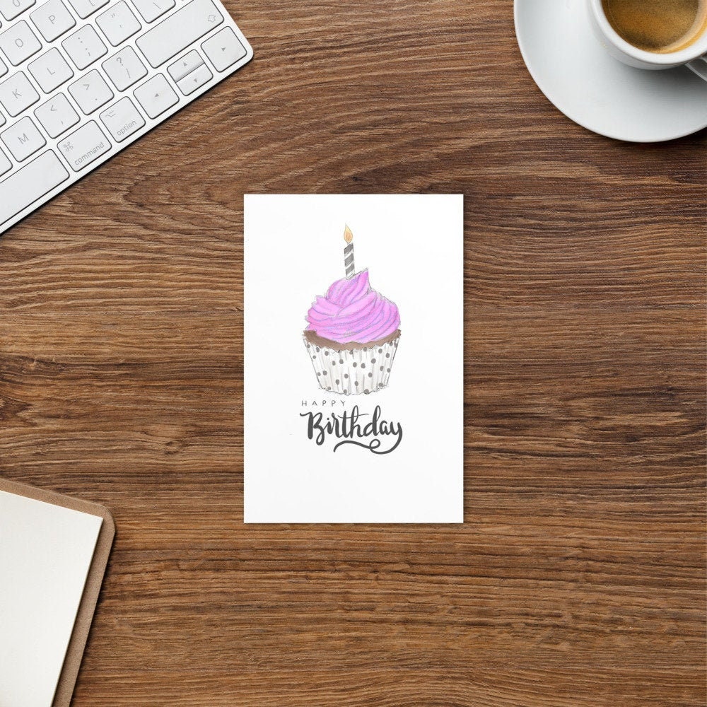 Carte cupcake de joyeux anniversaire | Etsy