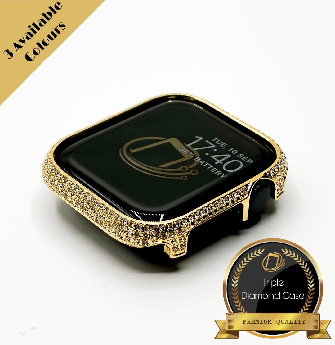 Luxury Apple Watch Case, Triple Lab Diamond Swarovski Crystals Steel ...