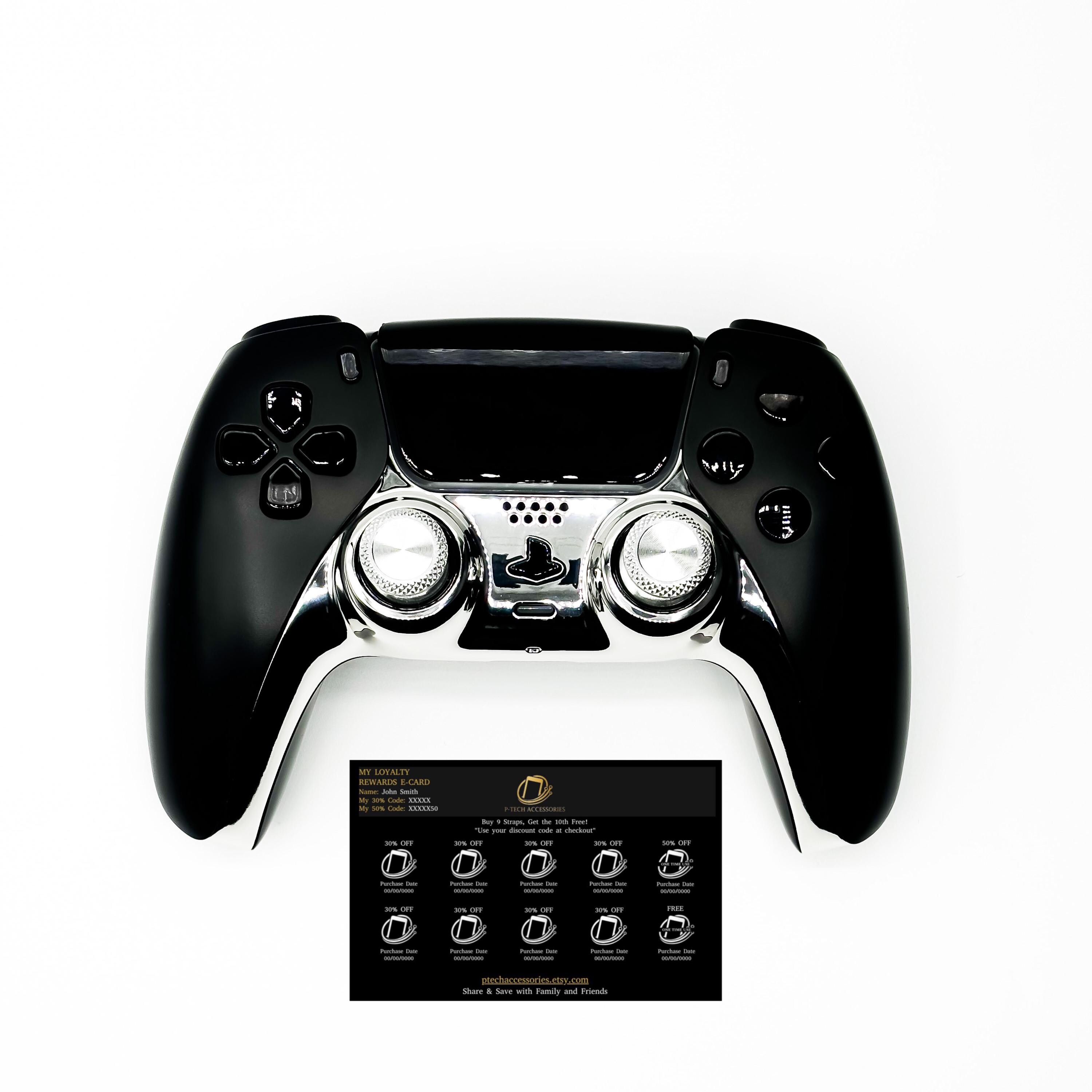 Luxury Custom PS5 Controller Black Chrome Accessories Silver Trim ...
