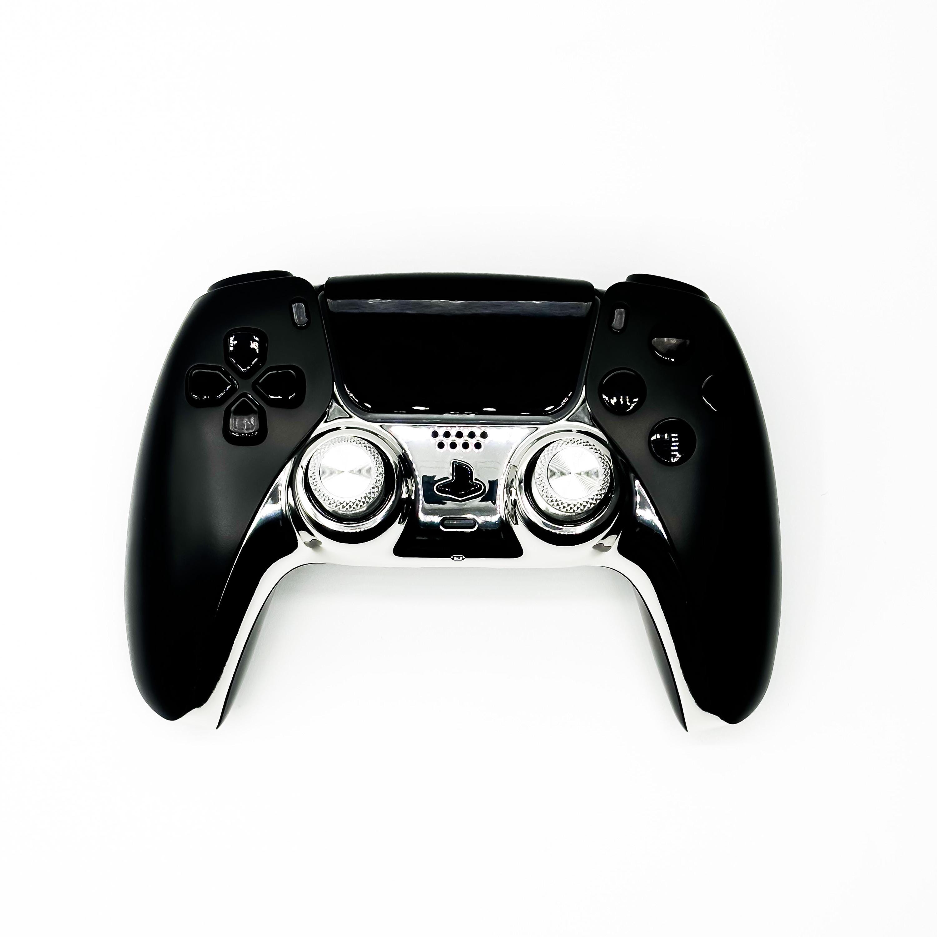 Luxury Custom PS5 Controller Black Chrome Accessories Silver Trim ...