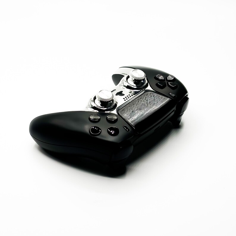 Luxury Custom PS5 Controller Black Chrome Accessories Silver Trim ...