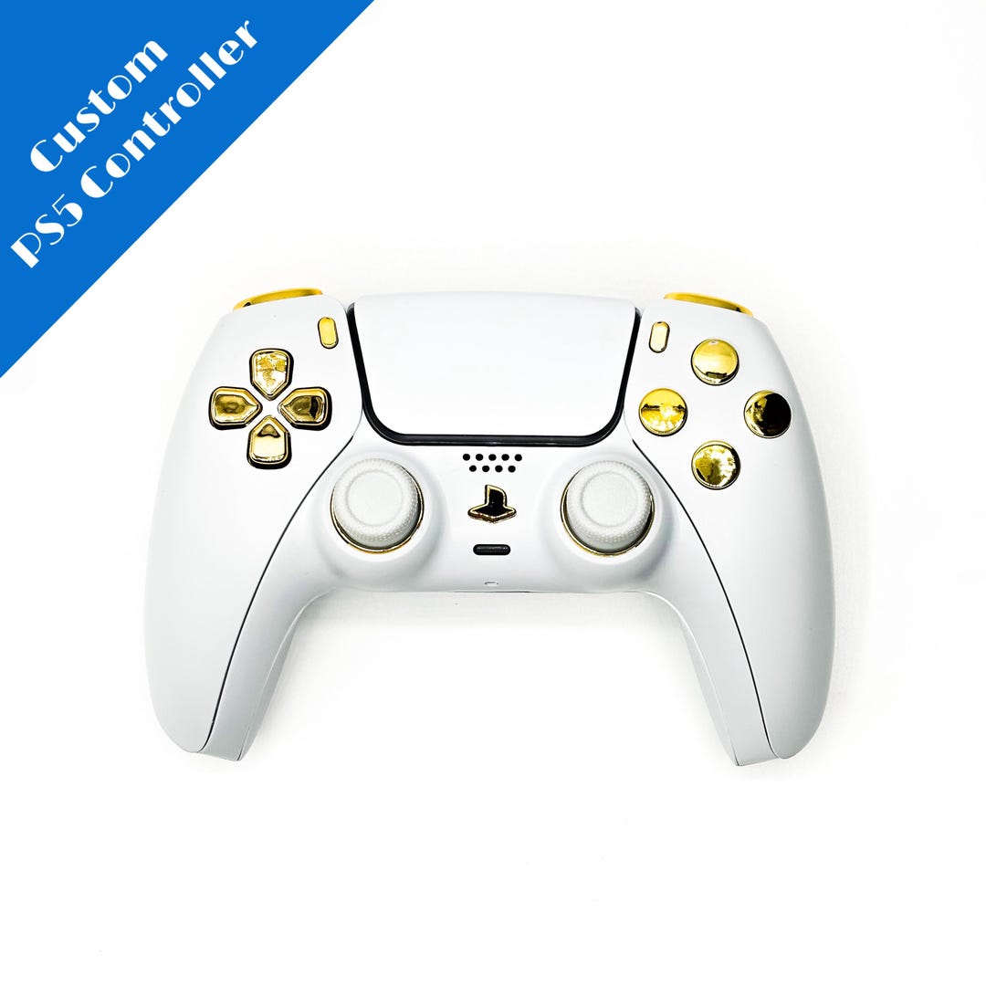 Luxury Custom PS5 Controller Gold Chrome Accessories, Trim, L3/R3 ...