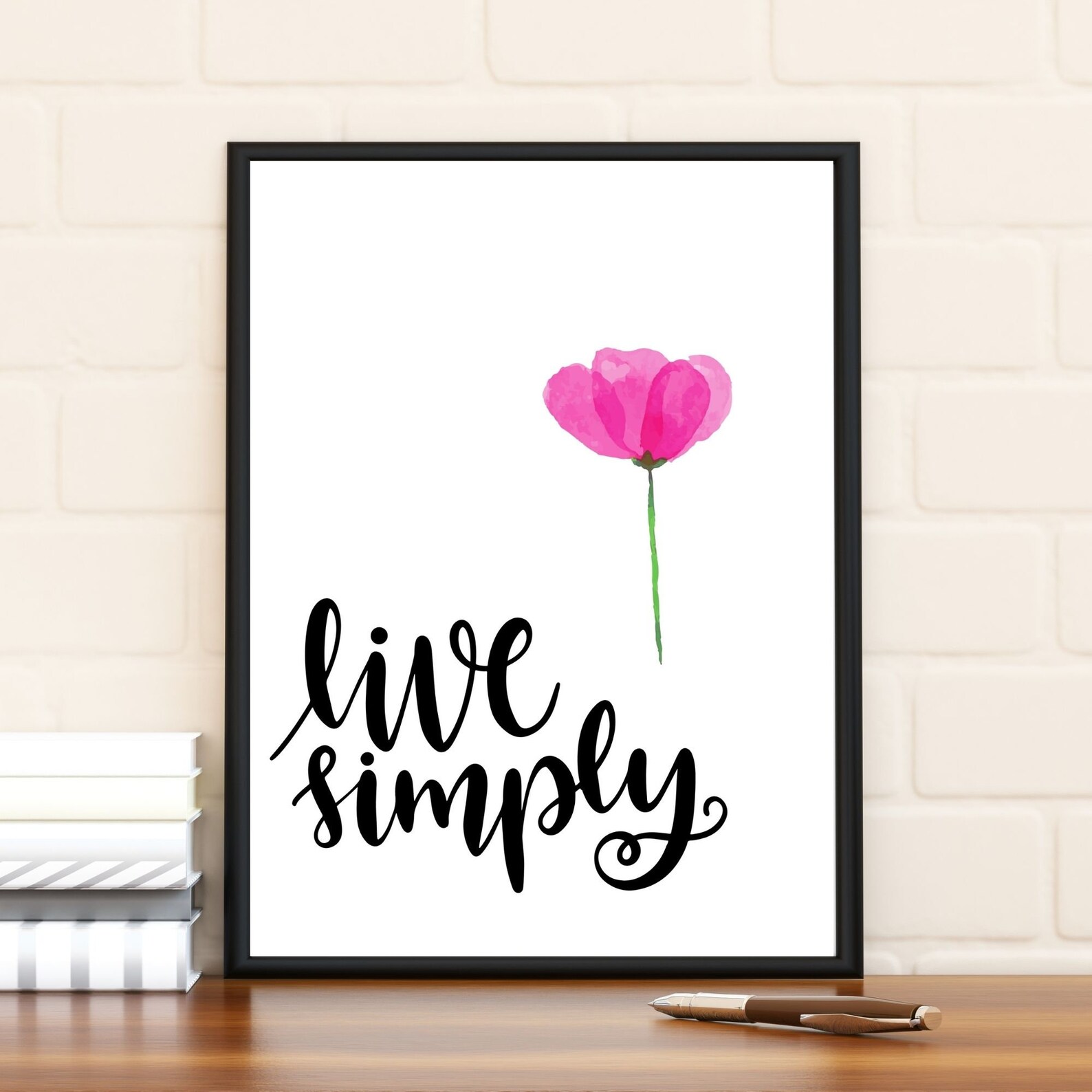 Live Simply Motivational Words Print, Inspirational Words Poster ...
