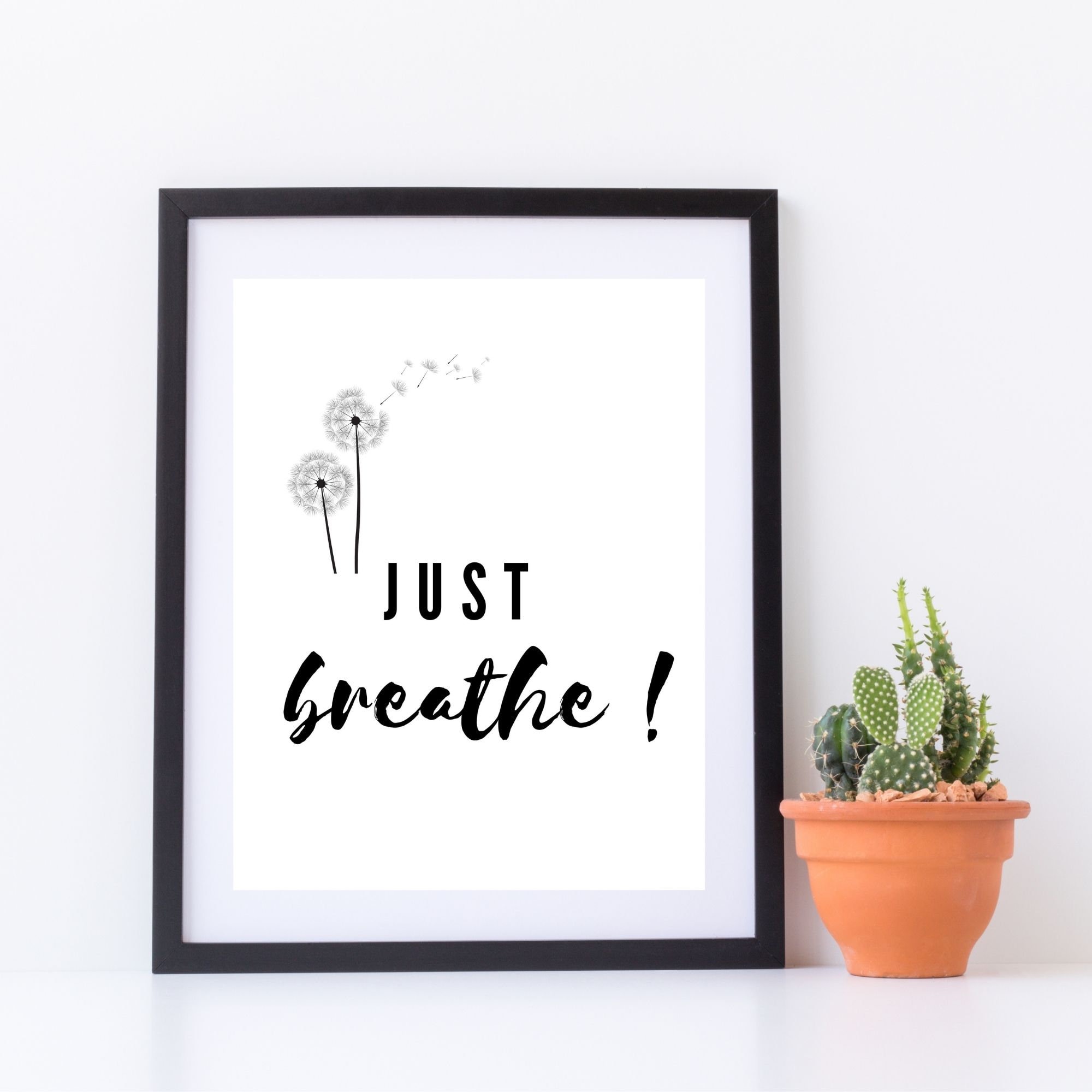 Just Breathe, Motivational Words Print, Inspirational Words Poster ...