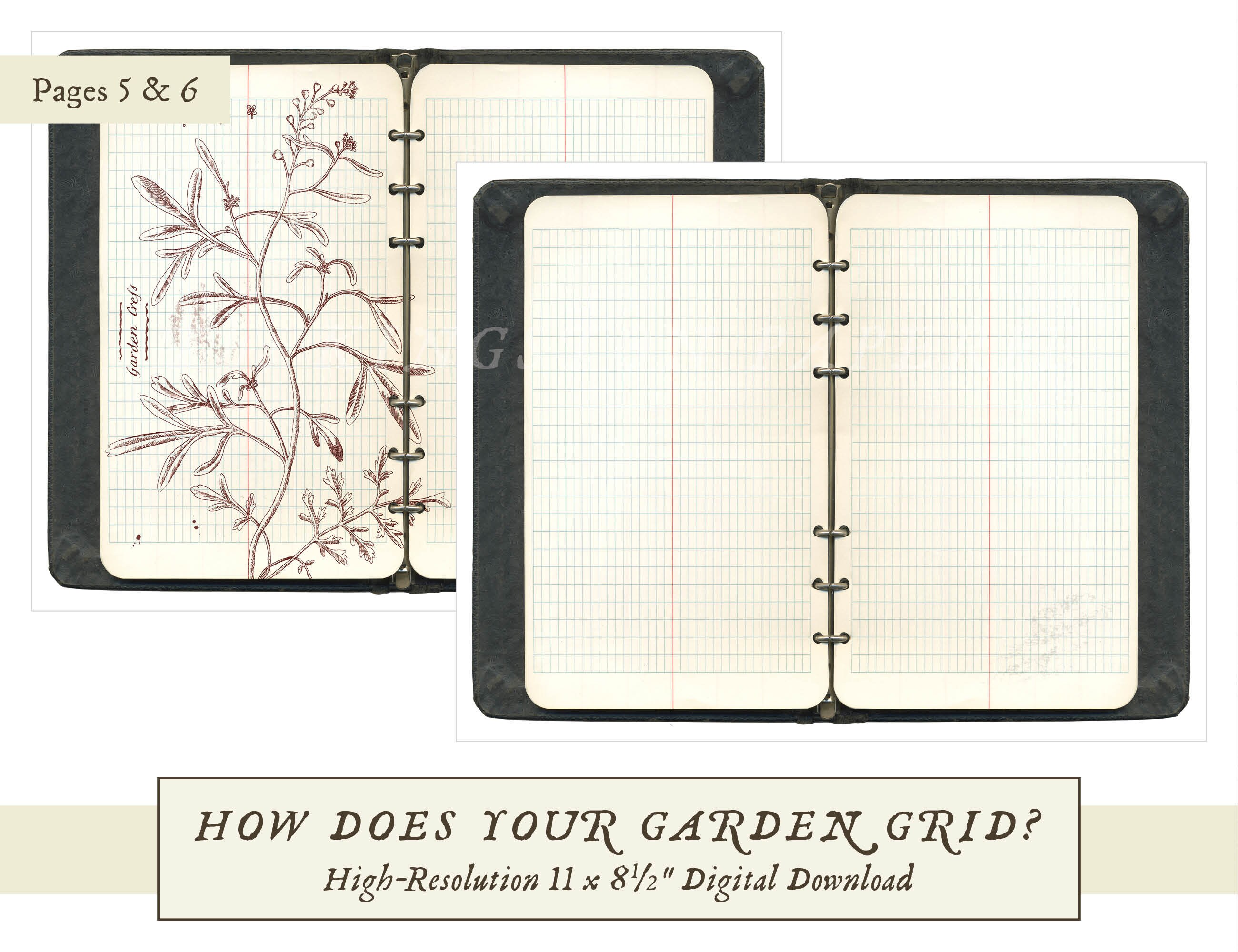 How Does Your Garden Grow? Printable Digital Download for Journals ...